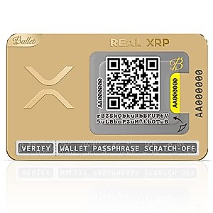 Ballet REAL XRP, Gold Edition - The Easiest Crypto Cold Storage Card - Cryptocurrency Hardware Wallet with Multicurrency and NFT Support (Single)