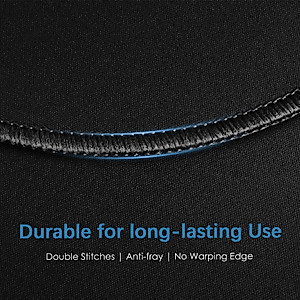 Round Mouse Pad with Stitched Edge Premium-Textured Non-Slip Rubber Base Mouse Mat Mousepad for Office & Home, Black (8.7 x 8.7 x 0.12Inch)