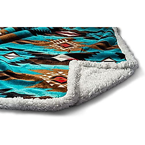 TrailCrest Ultra Soft Sherpa Fleece Throw Blanket, Cozy Plush Adult Blanket for Men & Women, Reversible with Aztec Prints, Machine Washable, 8 Colors