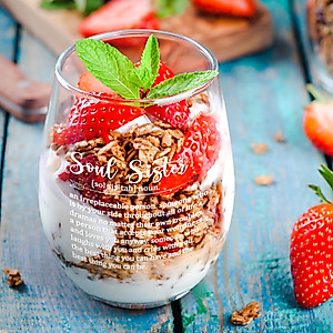 Futtumy 17 Oz Soul Sister Wine Glasses, Soul Sister Gifts for Women, Friend Gifts for Women, Gifts for Sister Best Friends, Friendship Gifts Christmas, Birthday Gifts for Bestie Female Friends BFF