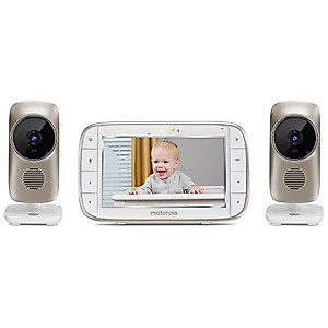 Motorola MBP845CONNECT-2 5" Video Baby Monitor with Wi-Fi Viewing, 2 Cameras, Digital Zoom, Two-Way Audio, and Room Temperature Display