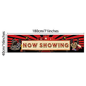 Now Showing Banner Movie Night Party Red Carpet Backdrop Party Decorations Movie Backdrop Birthday Party Banner Baby Shower Birthday Party Supplies
