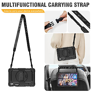 HXCASEAC Case for Galaxy Tab S9 / S9 FE 5G Case, Protective with Screen Protector/Hand Strap/S Pen Holder, Heavy Duty Shockproof for Samsung Galaxy S9 FE Tablet Case 10.9 inch / 11 inch - Black