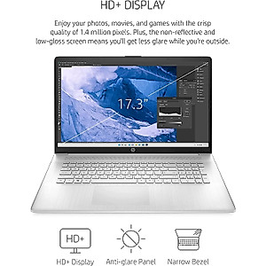 HP 2023 Newest 17 Laptop, for Business and Students, 17.3 Inch Display, Intel Core i3-1125G4 Processor, 16GB RAM, 512GB SSD, Intel UHD Graphics, WiFi, Bluetooth, USB A&C, Windows 11 Home in S Mode