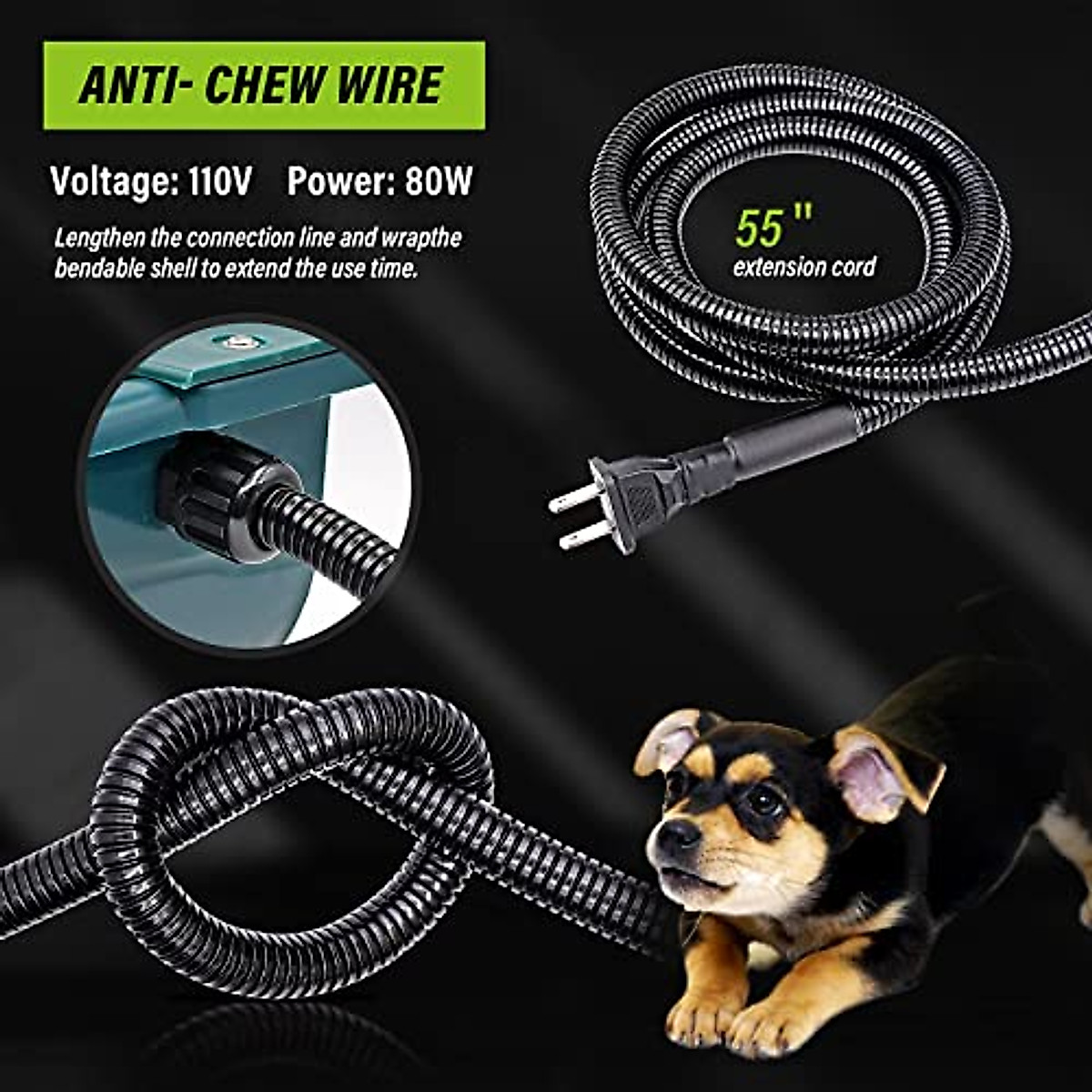 MINYULUA Automatic Heated Dog Water Bowl Large Capacity Livestock Waterer Outdoor Pet Thermal-Bowl Drinking Bowl for Dogs Horse Cattle Cow Goat Pig Animal