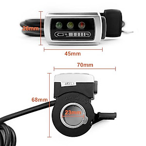 L-faster 24V/36V/48V Electric Bike Thumb Throttle Wuxing E-Bike Throttle Electric Scooter Accelerator Electric Vehicle Speed Controller (24V)