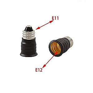 E-Simpo 6pcs E11 Mini Candelabra Halogen lamp Base to E12 Chandelier LED Light Socket Bulb Holder Adapter Adaptor Converter (6pcs E11 to E12 Adapter)