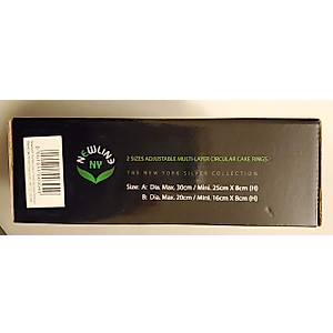 NewlineNY Stainless Steel 2 Pieces Cake Slicer Adjustable Multilayer Circular Molding Plating Forming Round Cake Rings, Set of 2 (10 to 12” + 6 to 8” x 3.2” H)