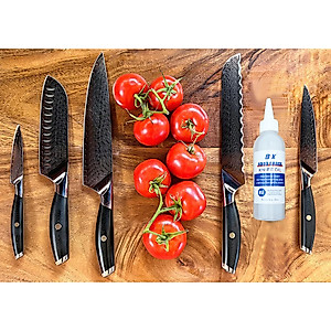 LewisCare Food Grade Chefs Knife Oil 5oz Prevent Knife Blade Rust,Protection ＆ Lubricant Knife Care Cleaning Set.