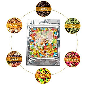 Vasdoo Reusable Aluminum Foil Stand Up Food Pouches Bags, Resealable Ziplock Mylar Bags for Food Storage (50 pcs, 5x7 inch)