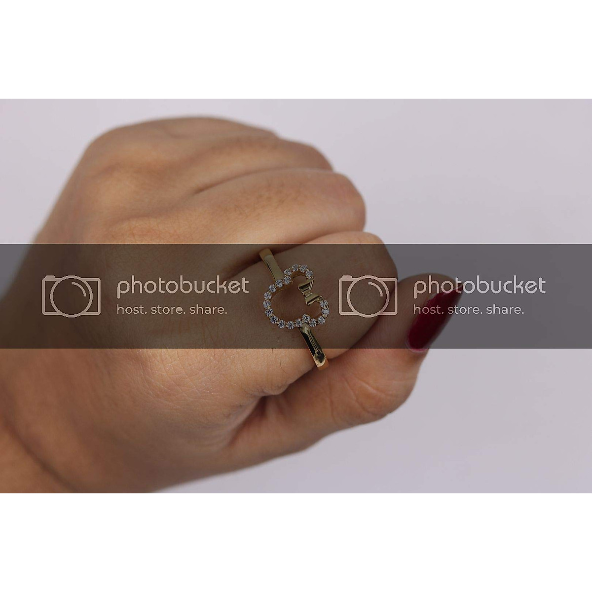 dazzlingjewelrycollection 0.25TCW Mickey Mouse & Minnie Mouse Round Swarovski Cubic Zirconia 14k Yellow Gold Over Sterling Silver Engagement Ring for Women's