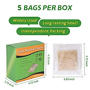 Mouse Repellent,Peppermint Oil to Repel mice and Rats in Warehouse/Basement/Attic/Garage/Shed/Cabin,1.23 Oz.(5 Pouches) New Type