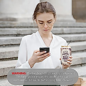 ASKIZ 10 Pack Sublimation Glass Blanks with Bamboo Lid and Straw-16oz Frosted Sublimation Beer Can Glass-Sublimation Glass Cups,Sublimation Glass Tumblers for Iced Coffee Juice Soda Drinks