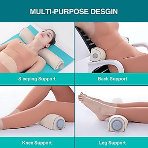 willai Cervical Neck Pillow, Adjustable Neck Roll Pillow with Inflatable Tube, Bolster Neck Pillows Support for Sleeping, Memory Foam Pillow for Neck and Shoulder Soft (22 x 3.7 x 3.9).