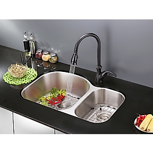 Ruvati 34-inch Undermount 60/40 Double Bowl 16 Gauge Stainless Steel Kitchen Sink - RVM4600