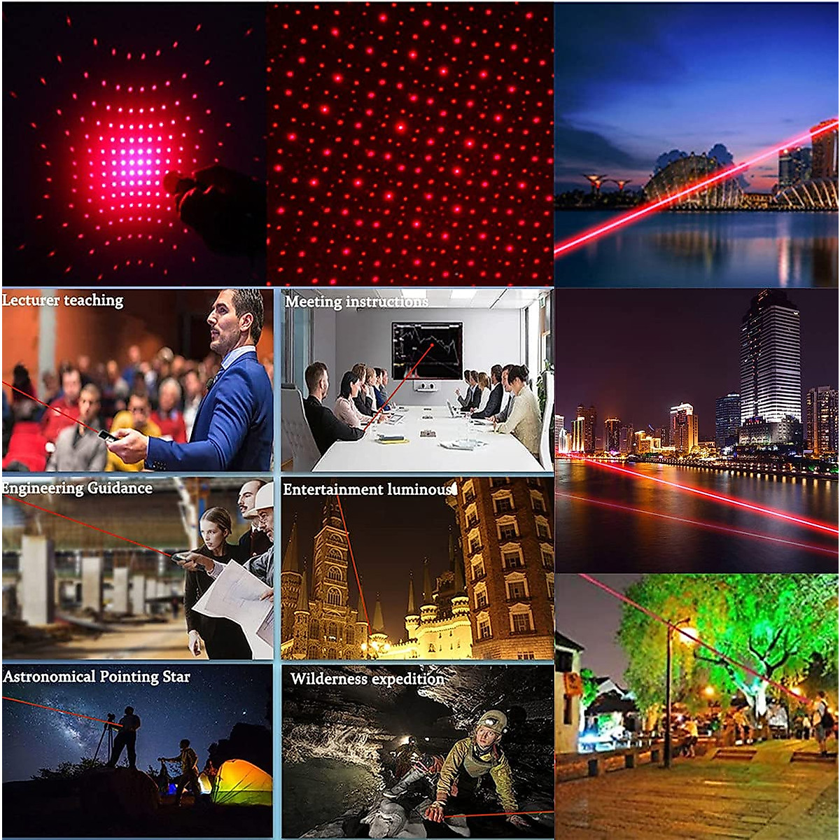 DOLOEDY High Power Green Laser Pointer Clicker Lazer Pointer Long Range for Indoor Interactive Teaching, Outdoor Cat Toys Pointer, Bright Clicker for Dog Training Exercise USB Recharge