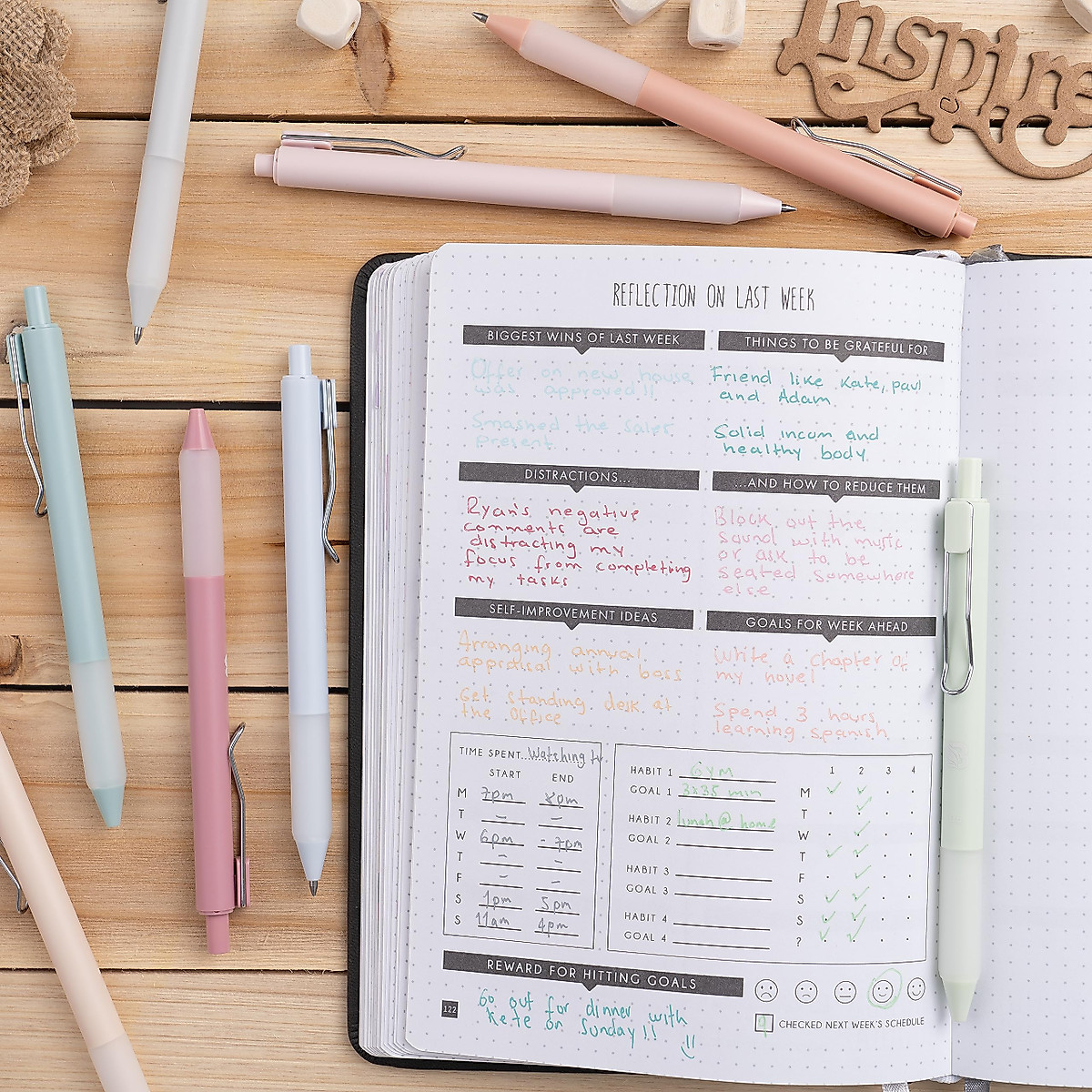 BLIEVE - Pastel Colored Gel Pens With Cool Matte Finish, Aesthetic and Cute Pens With Smooth Writing For Journaling And Bible Note Taking No Bleed Through, Cute School Supplies 8 Pack