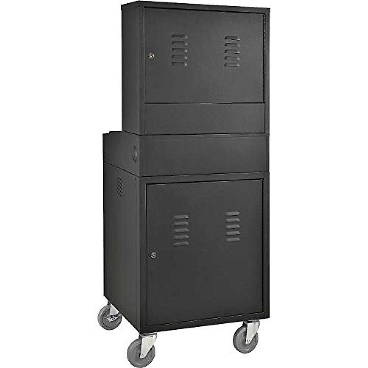 Global Industrial Mobile Security LCD Computer Cabinet Enclosure, Black, 24-1/2"W x 22-1/2"D x 62-3/4"H