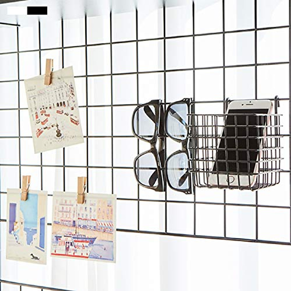 Magic Partition Wire Wall Pencil Case, Dense Netted Basket, with Hook for Wire Wall Grid & Panel…