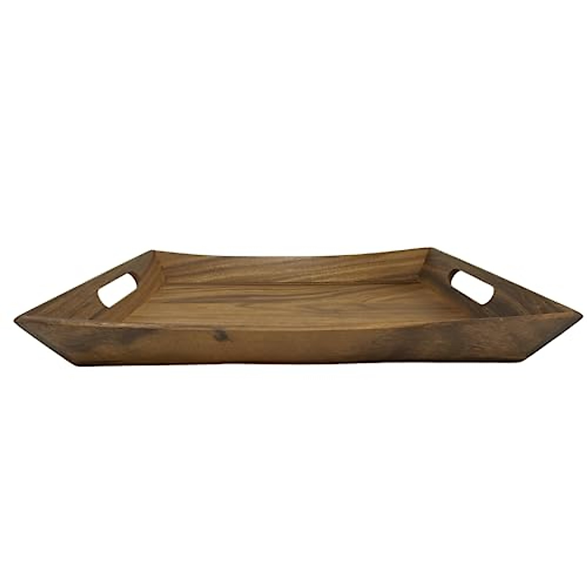 Lipper International Acacia Curved Serving Tray, 19.88" x 14" x 2.5"