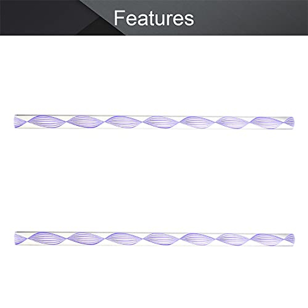 Fielect Light Purple Twisted Line Acrylic Round Rod Standard Plexiglas Tolerance Lightweight for DIY 12mm Diameter 250mm Height 2Pcs