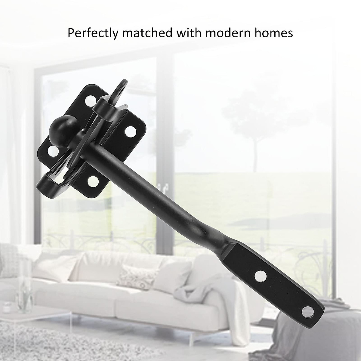 VTOSEN Black Door Locks Hasp Latch - Carbon Steel Security Padlock Clasp for Sheds, Closets, Lockers - Wood Fence Gate Latch, Door Hinge, Garden Door Lock