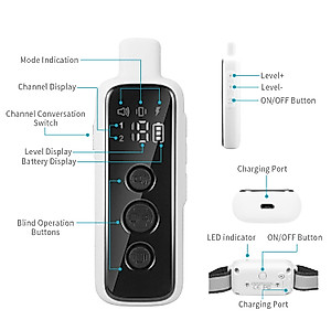 Paws Furlosophy Dog Training Collar with Remote, No Shock Collar for Dogs, 1000ft Remote Control Dog E Collar,3 Training Modes, Suitable for Small, Medium, Large Dogs, IPX7 Waterproof