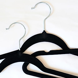 VIDAHOME Velvet Non Slip Hangers 50 Pack, Heavy Duty Clothes Hanger with 360 Rotating Swivel Hook (Black, 50 Pack)