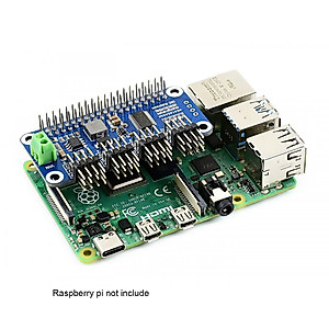 Coolwell Servo Driver HAT for for Raspberry Pi 4B+ 4B 3B+ 3B 2B+ Zero W WH Jetson Nano 16-Channel, 12-Bit, I2C Interface Right Angle Pinheader