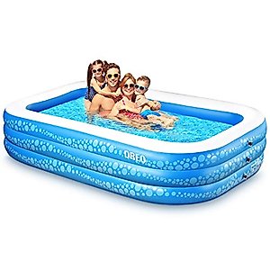 Hesung Inflatable Swimming Pool, 95" X 56"X 21" Family Kiddie Pool for Toddlers, Infant, Adult, Full-Sized Inflatable Blow Up Pool for Ages 3+, Outdoor, Garden, Backyard, Summer Swim Center, Navy Blue