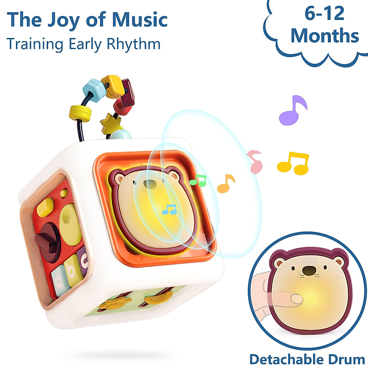 iPlay, iLearn Baby Learning Activity Cube, Montessori Sensory Toys for Toddlers 1-3, Infant Educational Busy Center, Travel Carseat Toy, Birthday Gifts for 6 9 12 18 Month, 1 2 3 Year Old Boys Girls