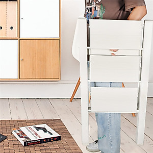 LiGuVCY 4 Step Ladder Folding Ladder Stool, Anti-Slip Folding Step Stool Ladder with Expanded Pedal,for Home and Office Use, Kitchen Step Stool 330lb Capacity, Black