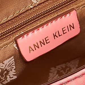 Anne Klein Quilted ak Nylon Shoulder Bag, Rose Apple/Rose Apple/Rose Apple-Light Coffee