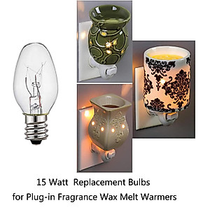 Wax Warmer Bulb - Salt Lamp Bulb,15 Watt Light Bulb for Scentsy Plug-in Nightlight Wax Warmer,Candle Warmer & Himalayan Salt Lamp,WarmWhite - Dimmable,18 Packs