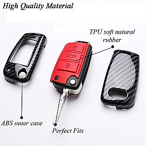 SANRILY Flip Key Cover Case for Audi A3 A6 Q3 Q7 Keyless Entry Key Holder Stylish ABS + Soft Silicone Appearance Key Protector Shell with Keychain Blue