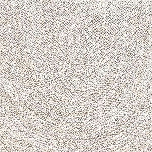HOMEMONDE Farmhouse Jute Rugs Hand Braided Natural Fiber Oval Shape 4 X 6 Feet Rug Carpet for Living Room, Bedroom - Off White