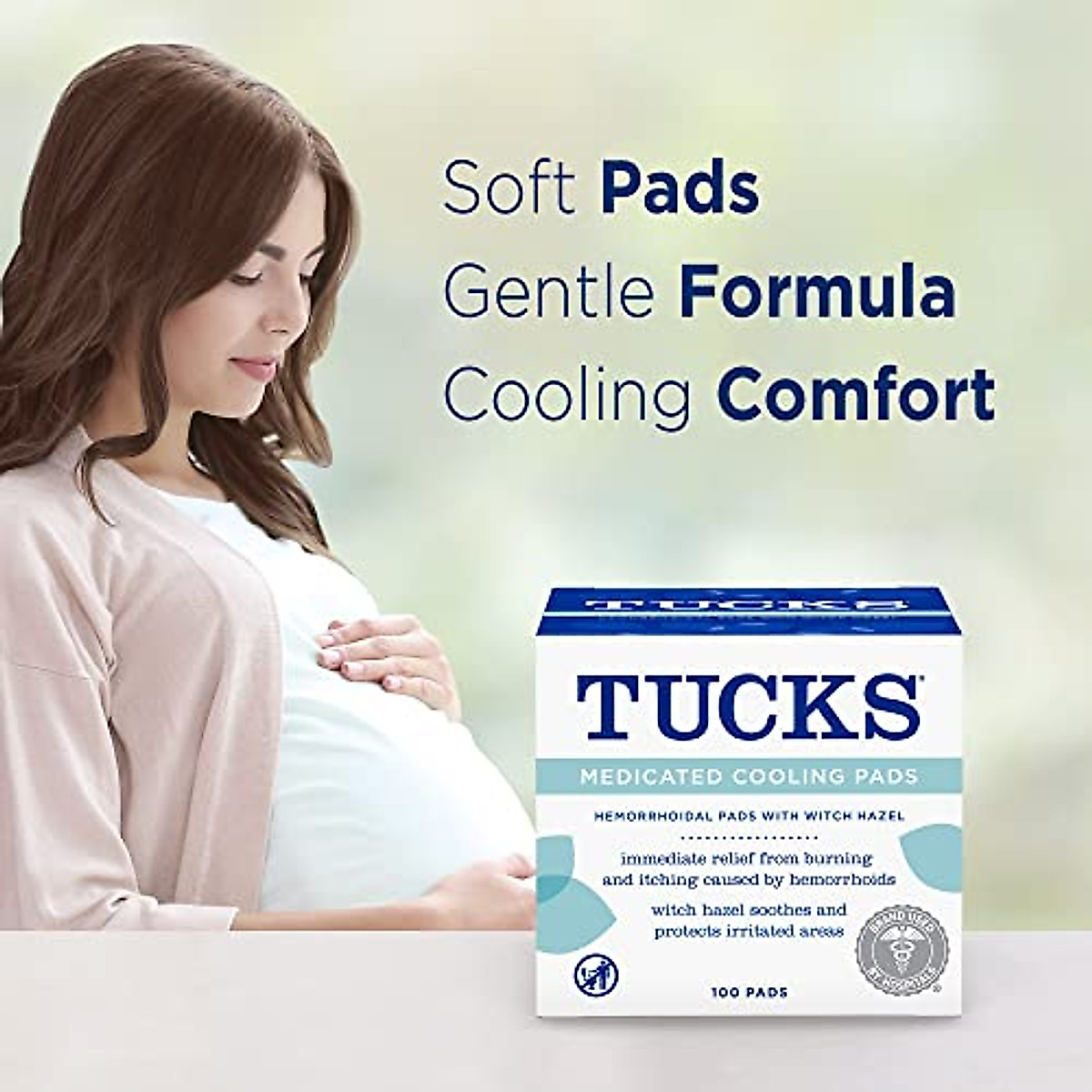 TUCKS Medicated Cooling Pads, 100 Count – Hemorrhoid Pads with Witch Hazel, Cleanses Sensitive Areas, Protects from Irritation, Hemorrhoid Treatment, Medicated Pads Used By Hospitals