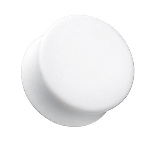 Freedom Fashion Soft Touch Silicone Coated Solid Double Flared Ear Gauge Plug (Sold by Pair) (00 GA, White)