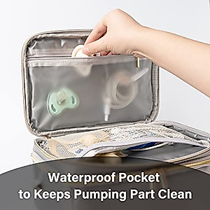 Storage Bag Compatible with Willow, Elvie, Carrying Case for Wearable Breast Pump (Grey)