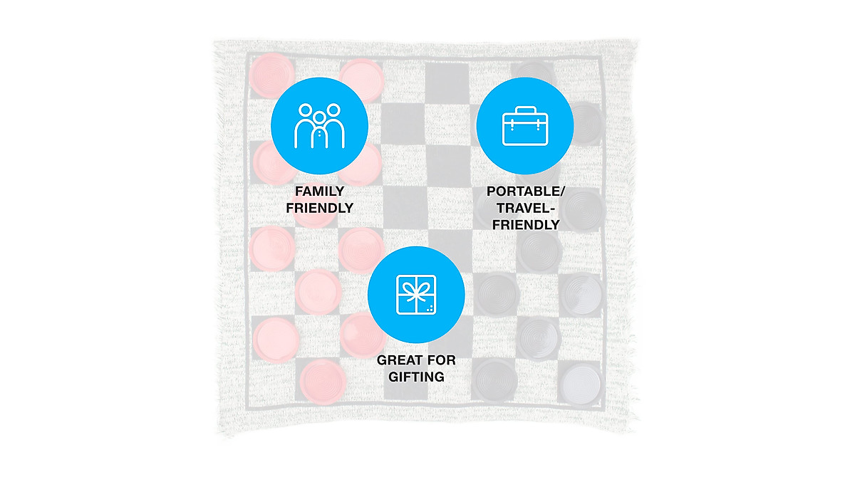 Brybelly Large Checkers Set - Giant Game for Indoor & Outdoor Fun