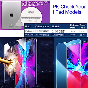 Umhlaba 2 Pack Anti BlueLight Screen Protector for iPad Air 5 (2022) and for iPad Air 4 (2020) Tempered Glass 10.9 inch Air5 Air4 5th 4th Generation 9H Hardness Film Blue Light Blocked
