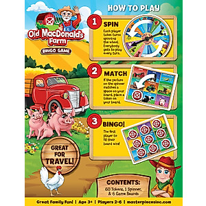 MasterPieces Kids Games - Old MacDonald's Farm Bingo Game