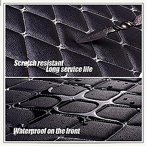 Quilted Faux Leather Vinyl PVC Leather Fabric Waterproof Faux Leather Fabric Quilted Leather Diamond Stitch Padded Cushion Linen Wadding Backing Upholstery 1.6x1m(Colour: Black 2) (Color : Black 2,