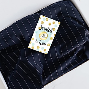 50 Blank Gift Certificate Scratch Off Cards, Clients or as Luxury Holiday Vouchers, DIY Coupon Cards for Birthday, Bridal Shower Activity, Raffle Ticket Drawing, Reveal to Win Event（Golden dots）