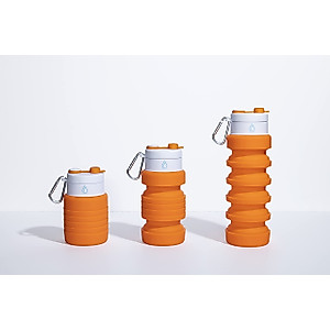 DRINK THIRSTY Collapsible Water Bottle | BPA free and food-grade silicone | 500mL | Convenient and perfect for everyday use (Sky Blue)