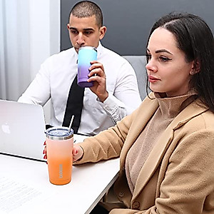 BJPKPK 20 oz Stainless Steel Vacuum Insulated Tumblers with Lids and Straw Reusable Travel Water Mug Double Wall Coffee Cup for Women/Men,Ocean Dream