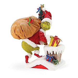 Department 56 Possible Dreams Dr. Seuss How The Grinch Stole Christmas Santa Figurine, 11 Inch, Multicolor