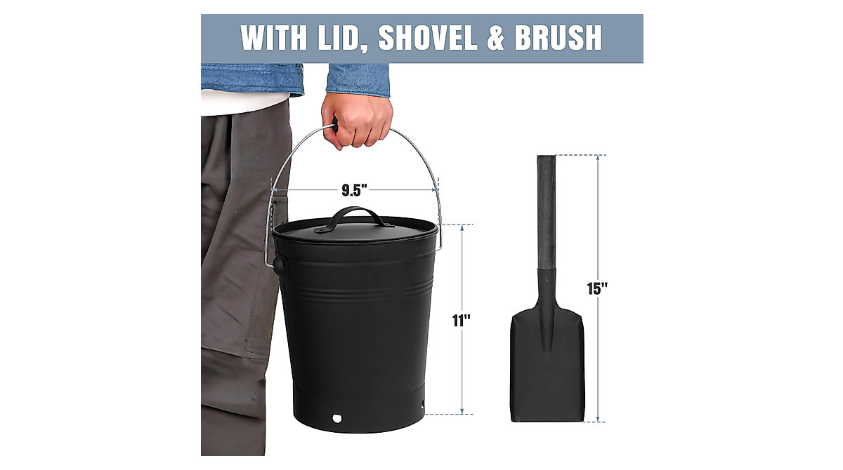 INNO STAGE Ash Bucket with Lid - Perfect for Fireplaces