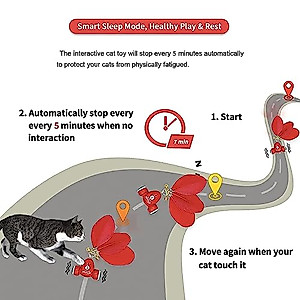 MayMaw Cat Toy, Interactive Cat Toy with Feather and Bell - Automatic Cat Toy for Play/Exercise Indoor, USB Charging, Engaging Fun, for Kittens