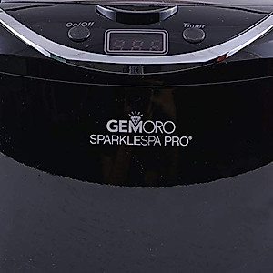 Gemoro 1790 Sparkle Spa Pro 750ml Professional Ultrasonic Machine with 5 Cleaning Cycles and Black Digital Timer